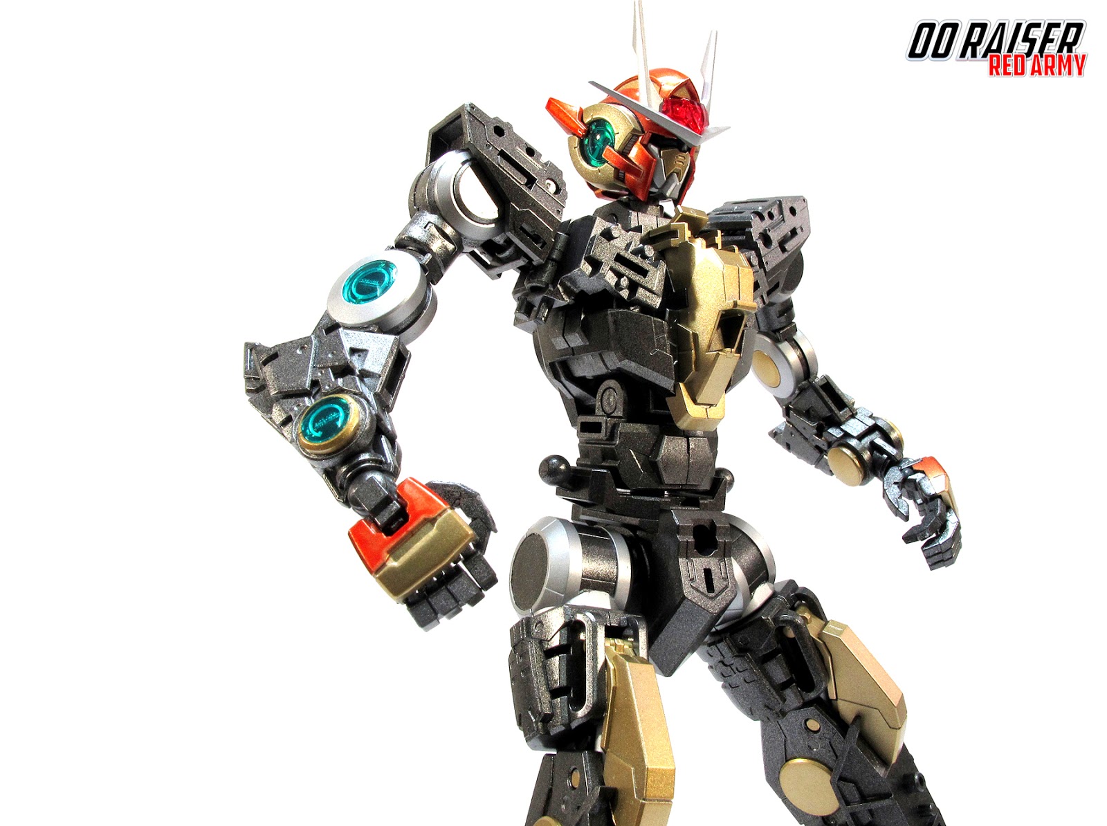 GUNDAM GUY: MG 1/100 GN-0000 + GNR-010 00 Raiser [Red Army] - Painted Build